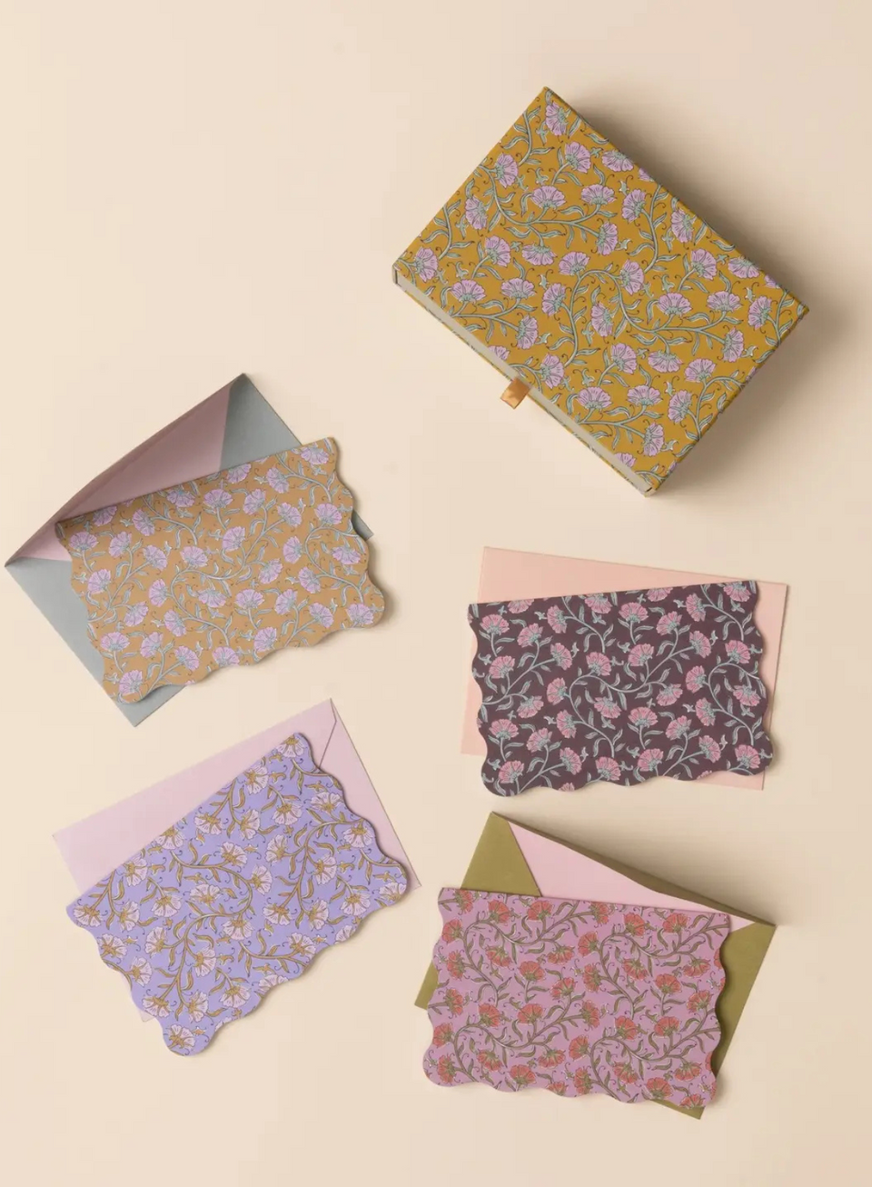 Vintage Floral Notecards - Set of 16 from Designworks Ink