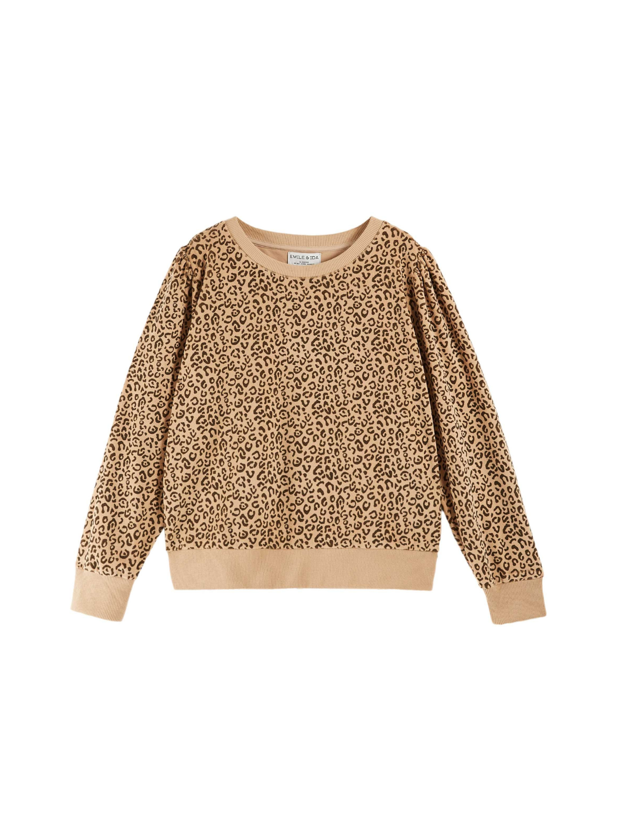Bela Printed Terry Sweatshirt in Leopard from Emile & Ida